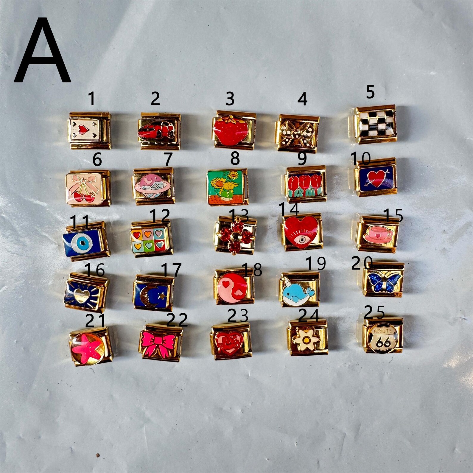 Personalized Italian Charm List, Only Charms, Gold Italian Bracelet ...