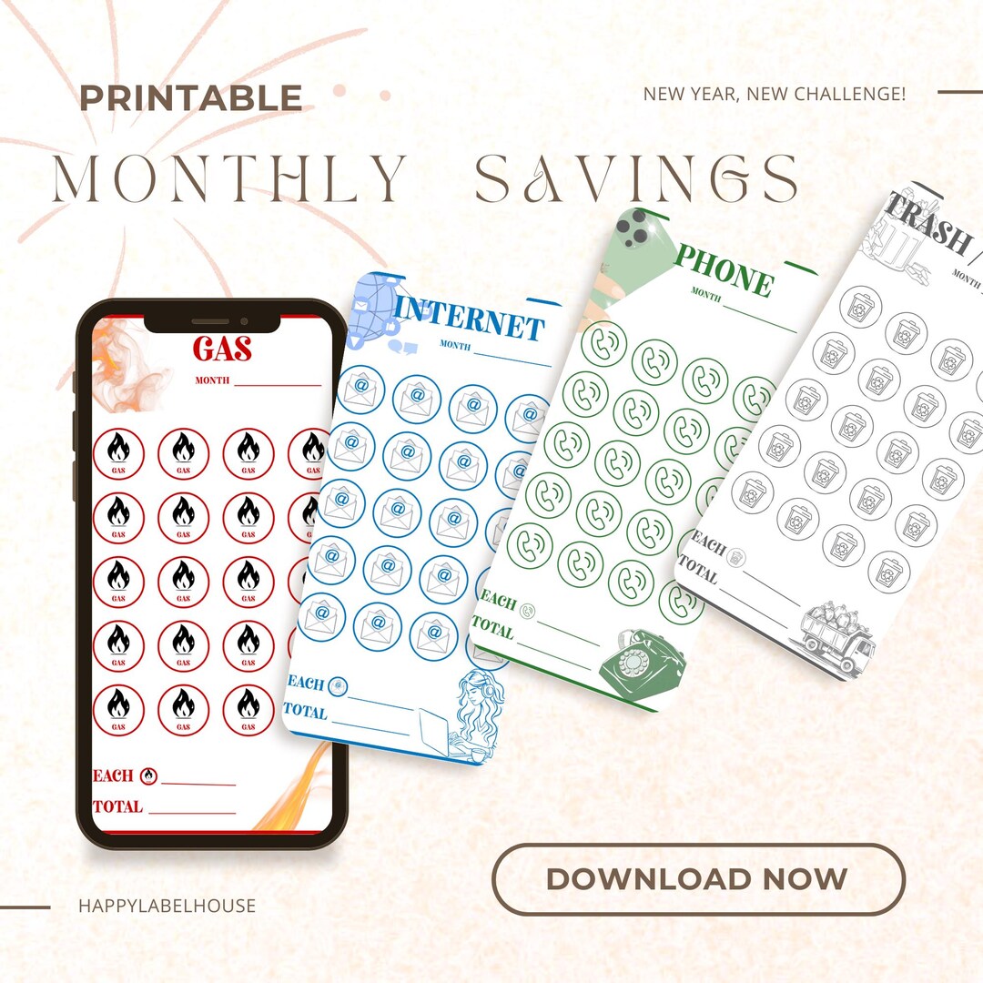 Utility Bills Tracker Printable – Cash Stuffing & Budget Binder - Etsy