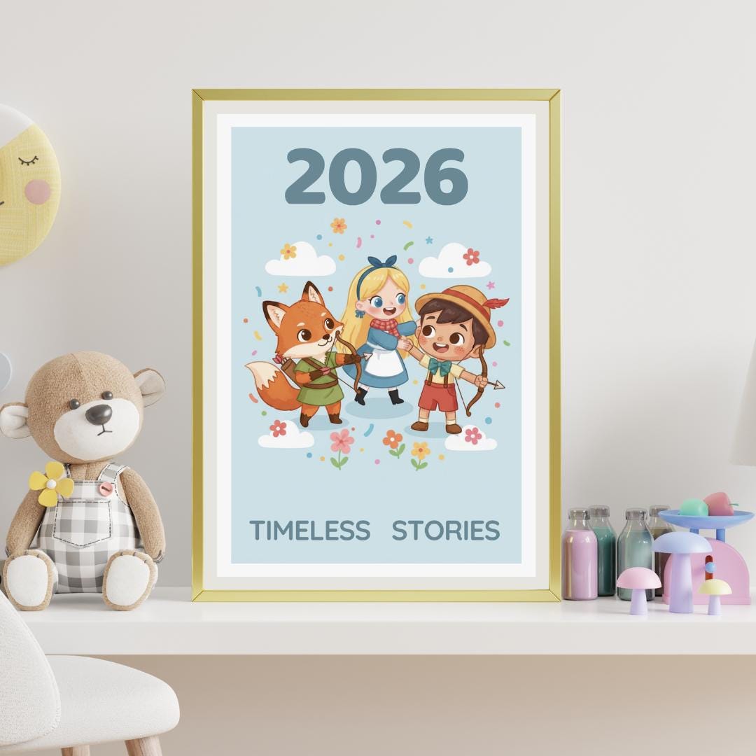 Fairy Tale Inspired Kids Calendar – Printable Wall Calendar - Etsy