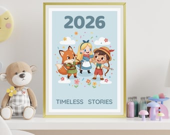 2026 Princess Theme Calendar Printable | Fairy Tale Planner | Digital ...