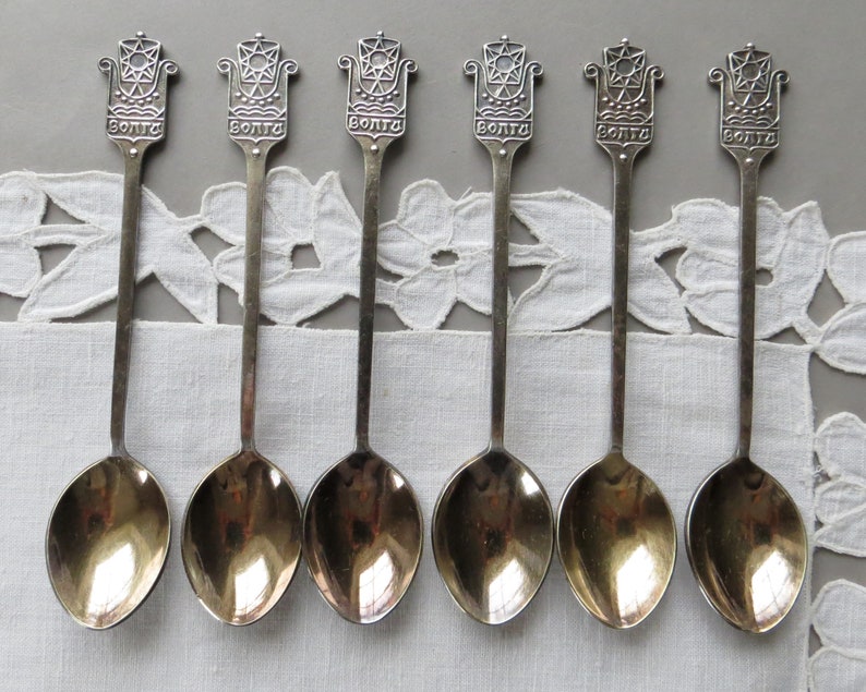 Vintage Teaspoons Silver Plated Gold Plated Set of 6 Spoons - Etsy