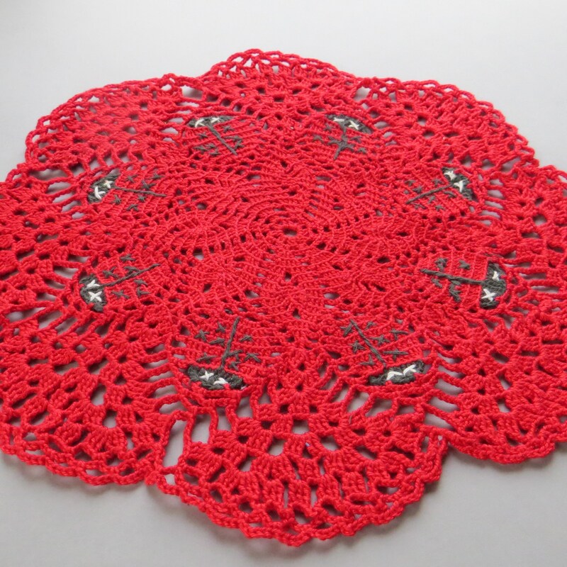 Red Doilies - Etsy