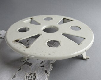 White Enamel Pot - Etsy