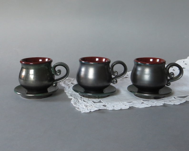 Vintage Ceramic Coffee Set Cups and Saucers Pottery Coffee Set - Etsy