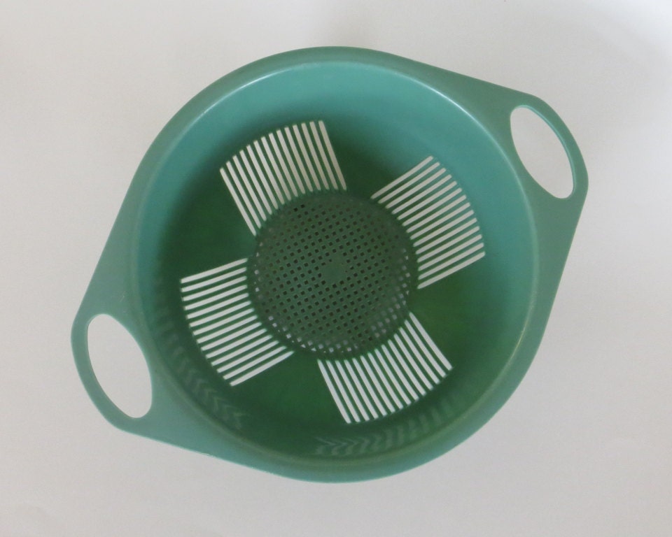 Vintage Colander Strainer Plastic Colander Green Colander Strainer - Etsy