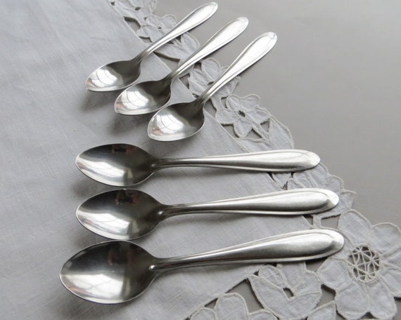 Vintage Tea Spoons Stainless Steel Teaspoon Set of 6 Spoons - Etsy