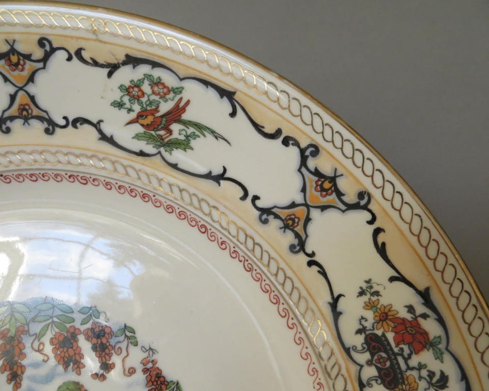 Vintage Serving Plate German Porcelain Plate Large Plate Chinese Design ...