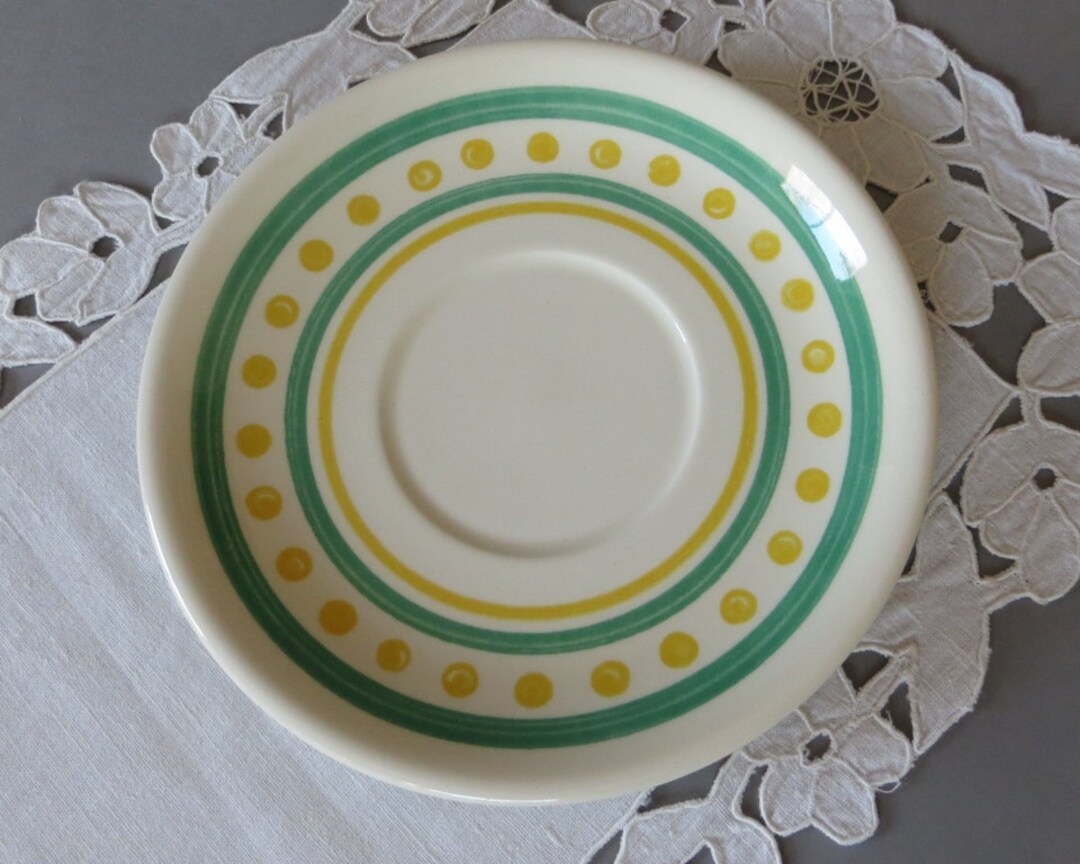 Vintage Easter Plate Dessert Plate Bread Plate Cake Plate Yellow Green ...