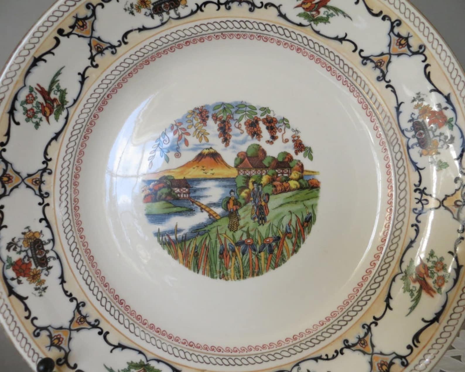 Vintage Serving Plate German Porcelain Plate Large Plate Chinese Design ...