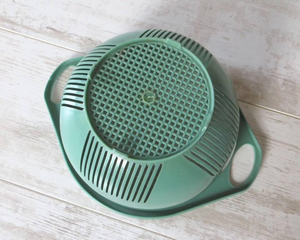 Vintage Colander Strainer Plastic Colander Green Colander Strainer - Etsy
