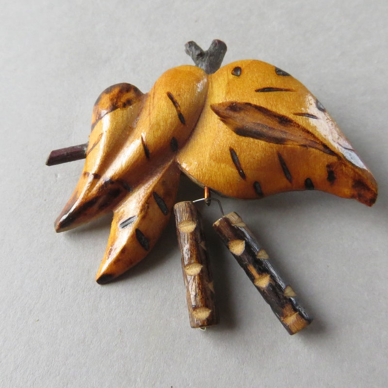 Wooden Brooch - Etsy