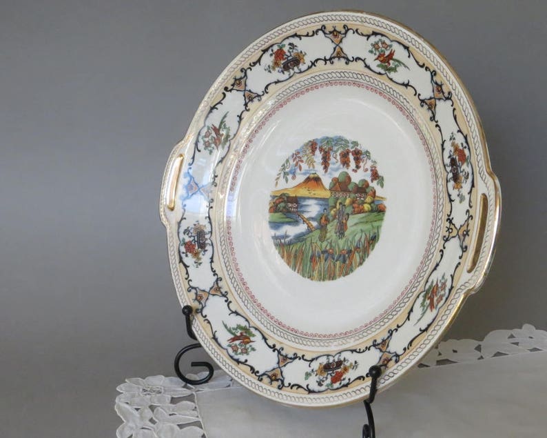 Vintage Serving Plate German Porcelain Plate Large Plate Chinese Design ...