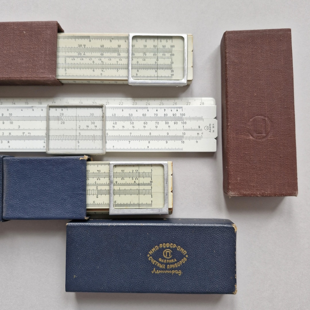 Vintage Logarithmic Slide Ruler Engineers Measuring Tool Office School ...