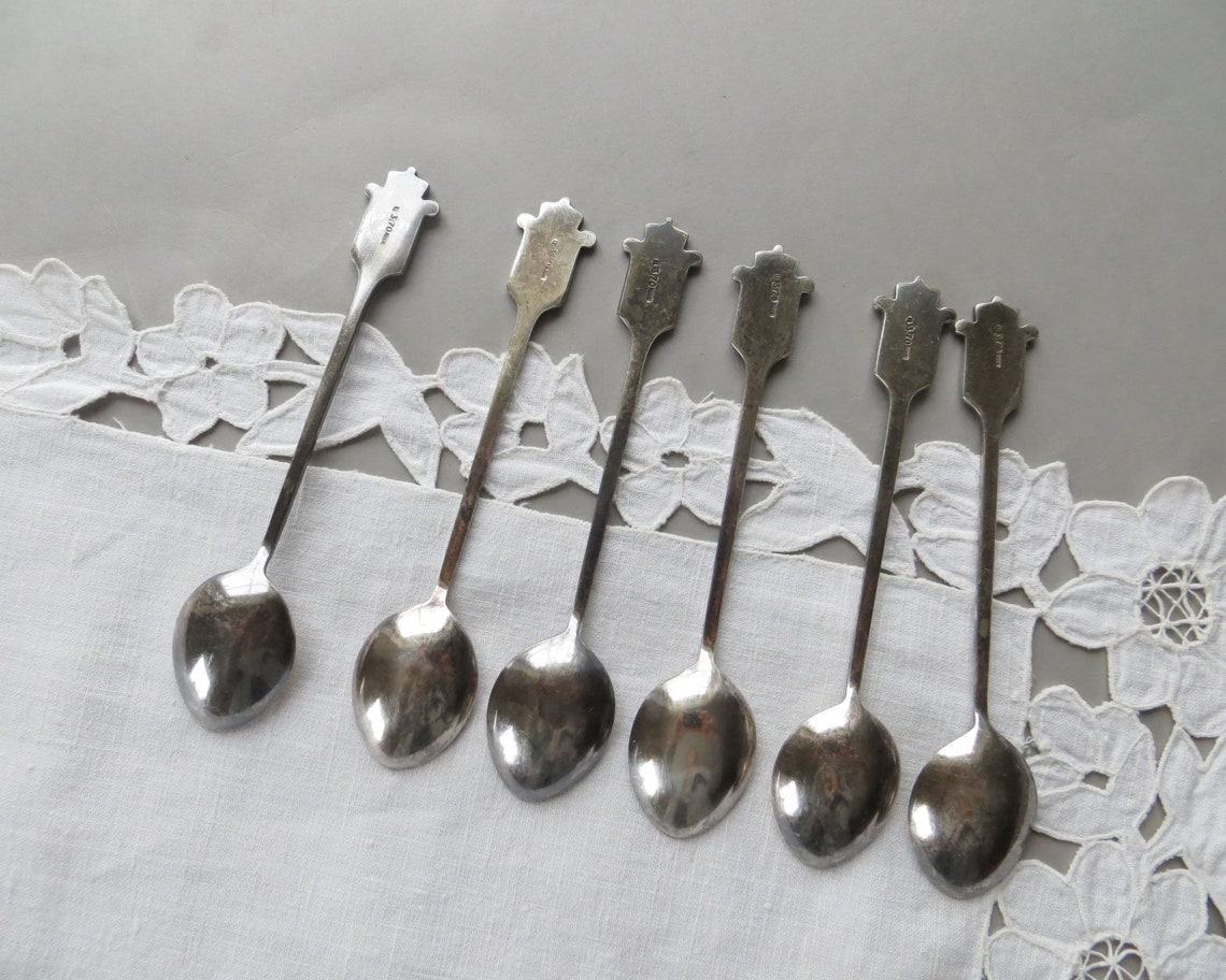 Vintage Teaspoons Silver Plated Gold Plated Set of 6 Spoons - Etsy