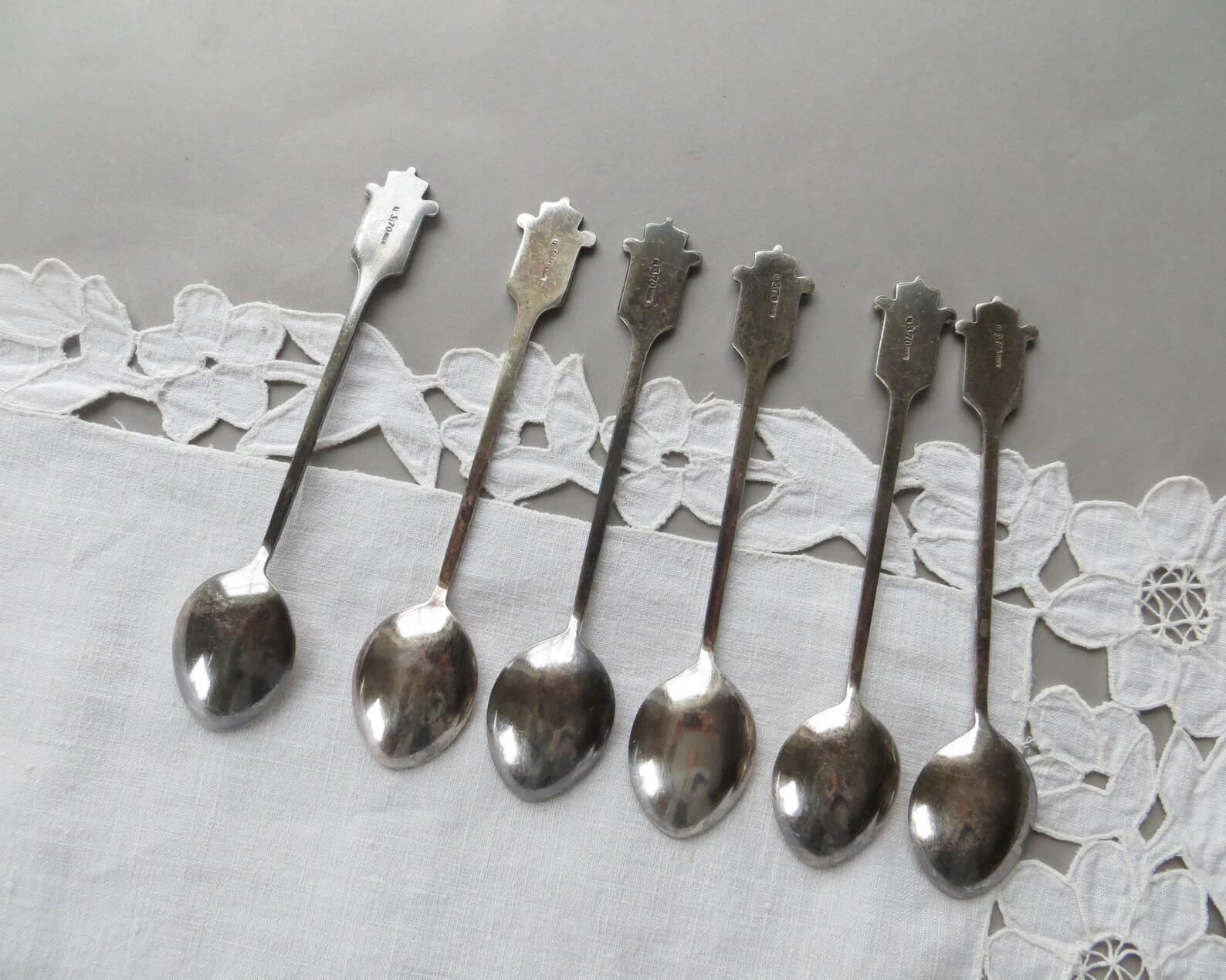 Vintage Teaspoons Silver Plated Gold Plated Set of 6 Spoons VOLGA River ...