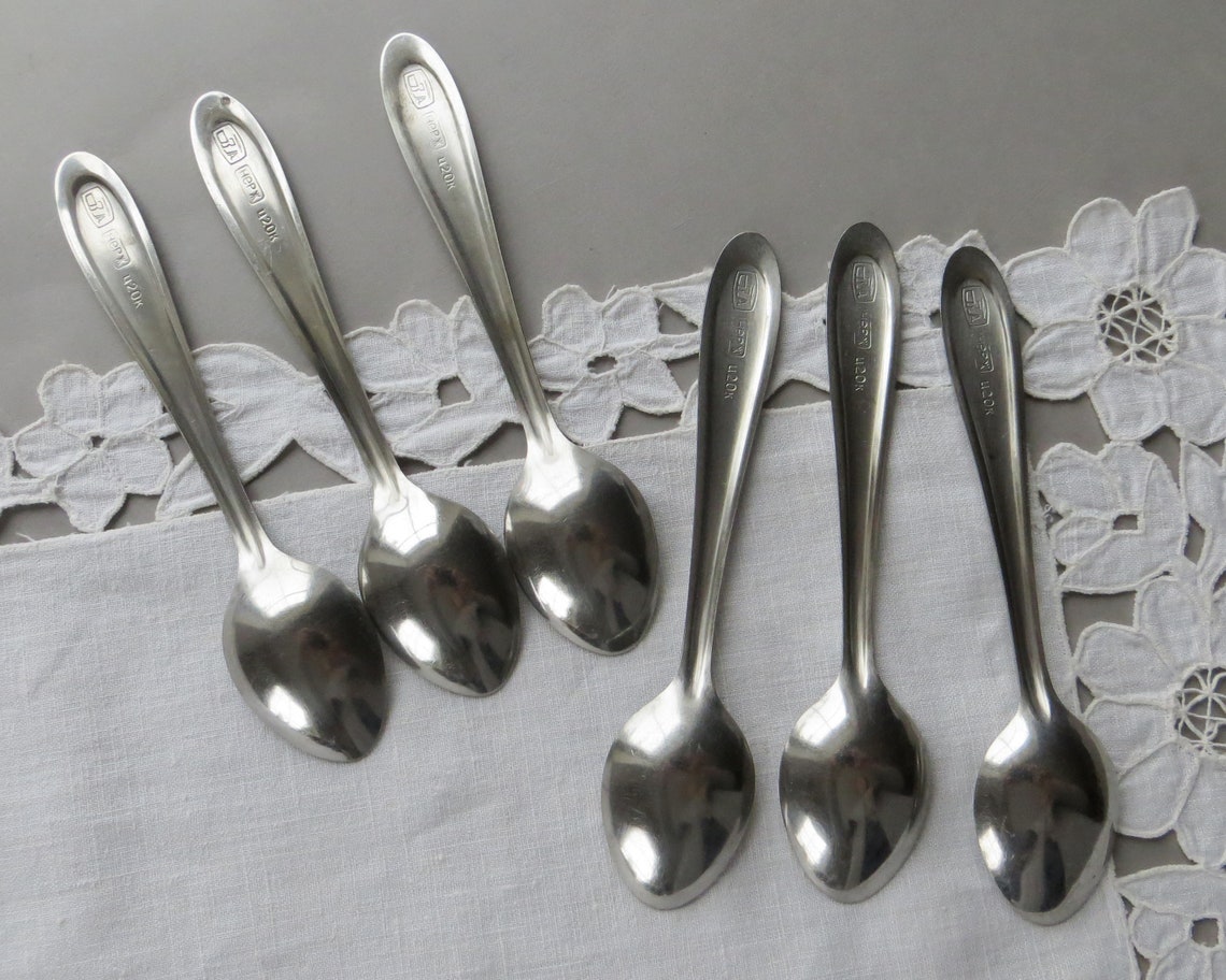 Vintage Tea Spoons Stainless Steel Teaspoon Set of 6 Spoons | Etsy