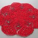 Vintage Crochet Doily Red Doilies Lady Bird Ladybug Doily Vintage ...
