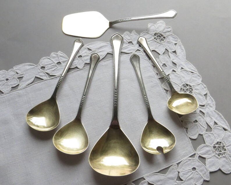 Vintage Serving Spoon Set Cake Server Gold Plated Cake Shovel - Etsy