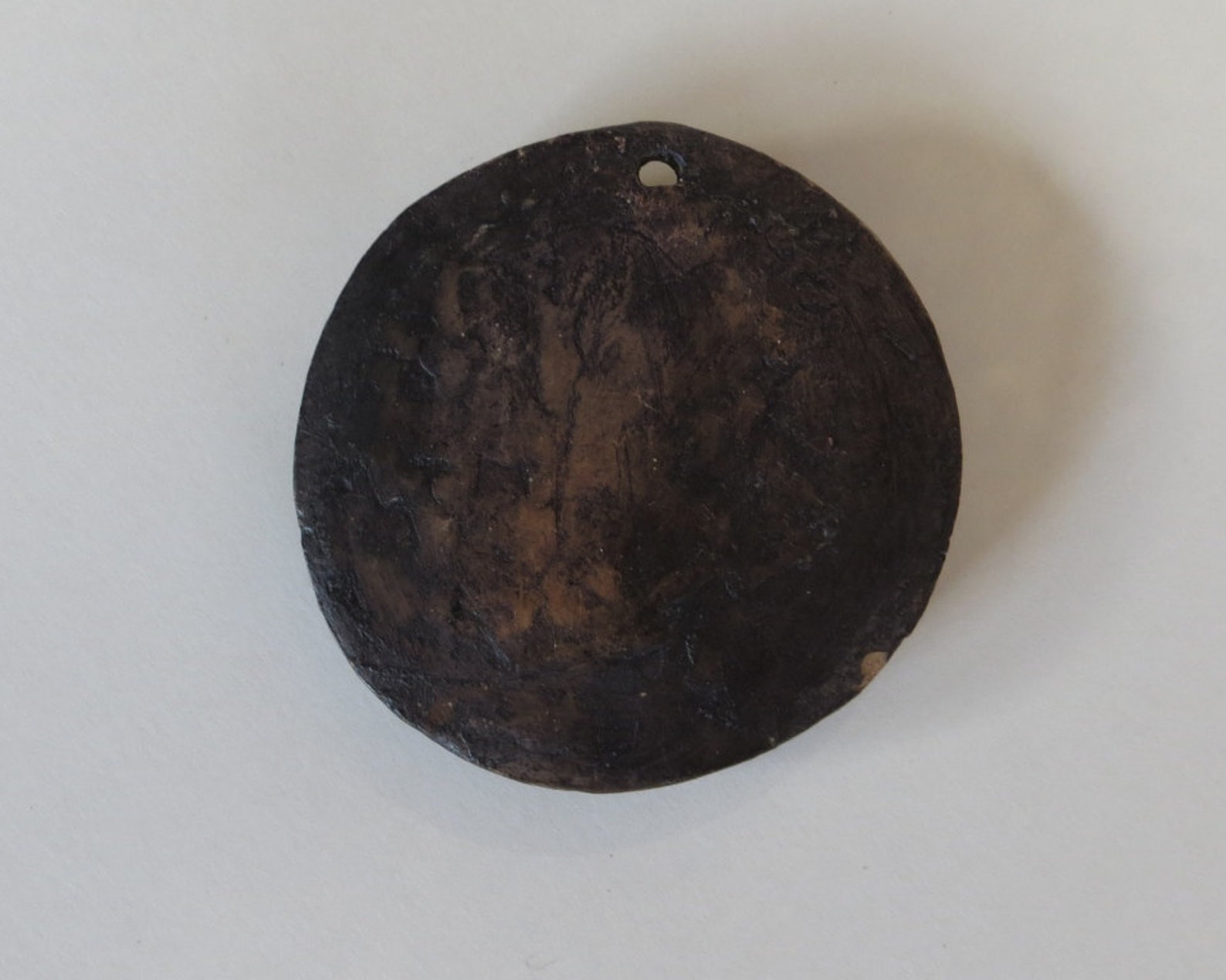 Vintage Ceramic Pendant Clay Necklace Clay Medallion Pottery | Etsy