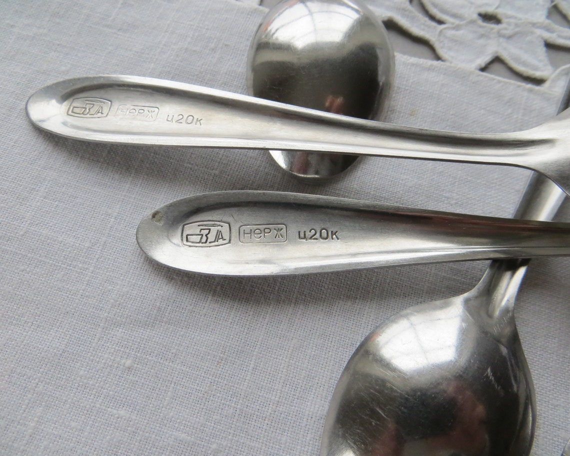 Vintage Tea Spoons Stainless Steel Teaspoon Set of 6 Spoons | Etsy