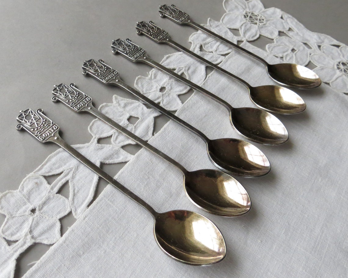 Vintage Teaspoons Silver Plated Gold Plated Set of 6 Spoons - Etsy