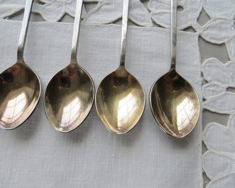 Vintage Teaspoons Silver Plated Gold Plated Set of 6 Spoons - Etsy