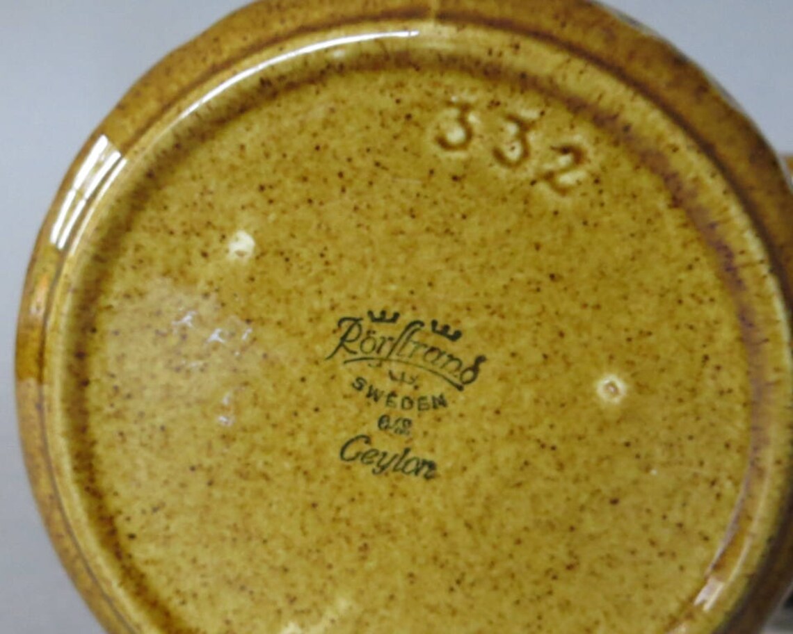 Vintage Rorstrand Ceylon Sugar Bowl and Creamer Rørstrand Sweden Scandinavian Design Stoneware ...