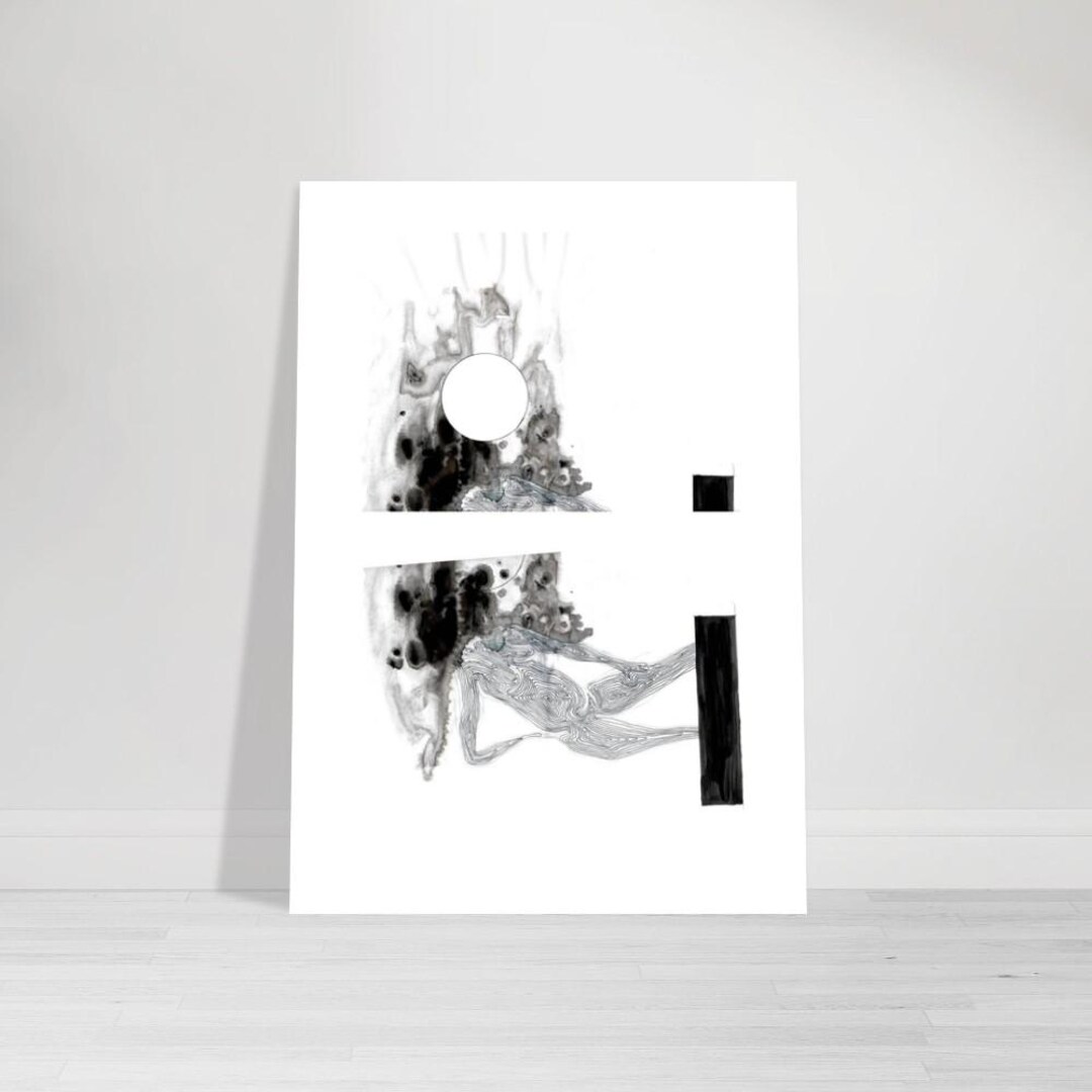 Abstract Ink & Line Hand-drawn Premium Art Poster - Choose Your Size - Etsy