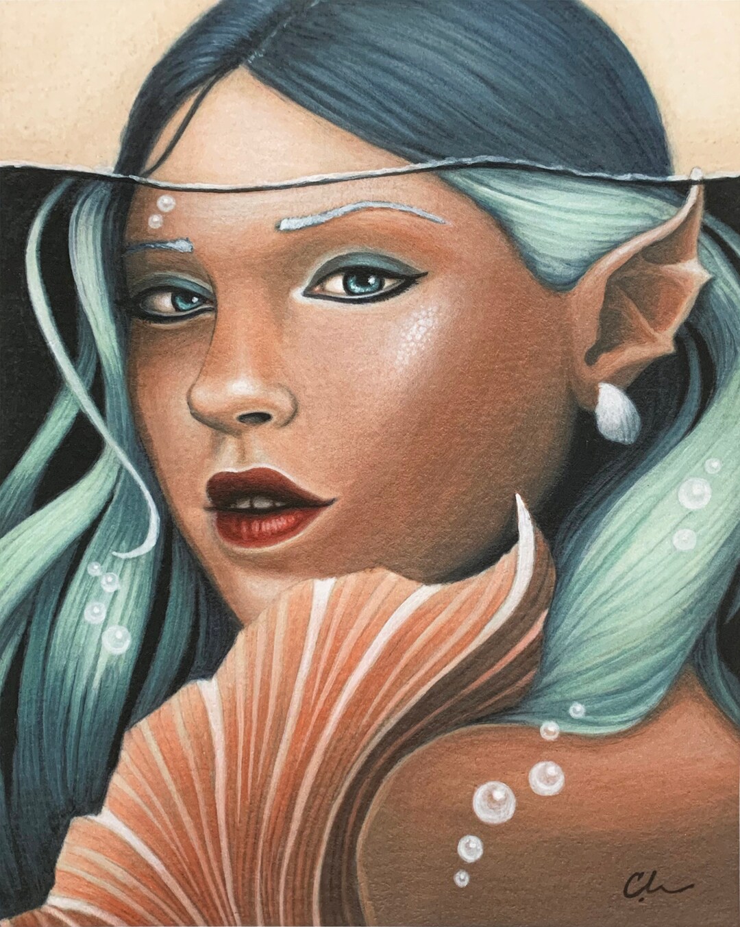 Mermaid Fantasy Art Fathom 8 X 10 Art Print - Etsy