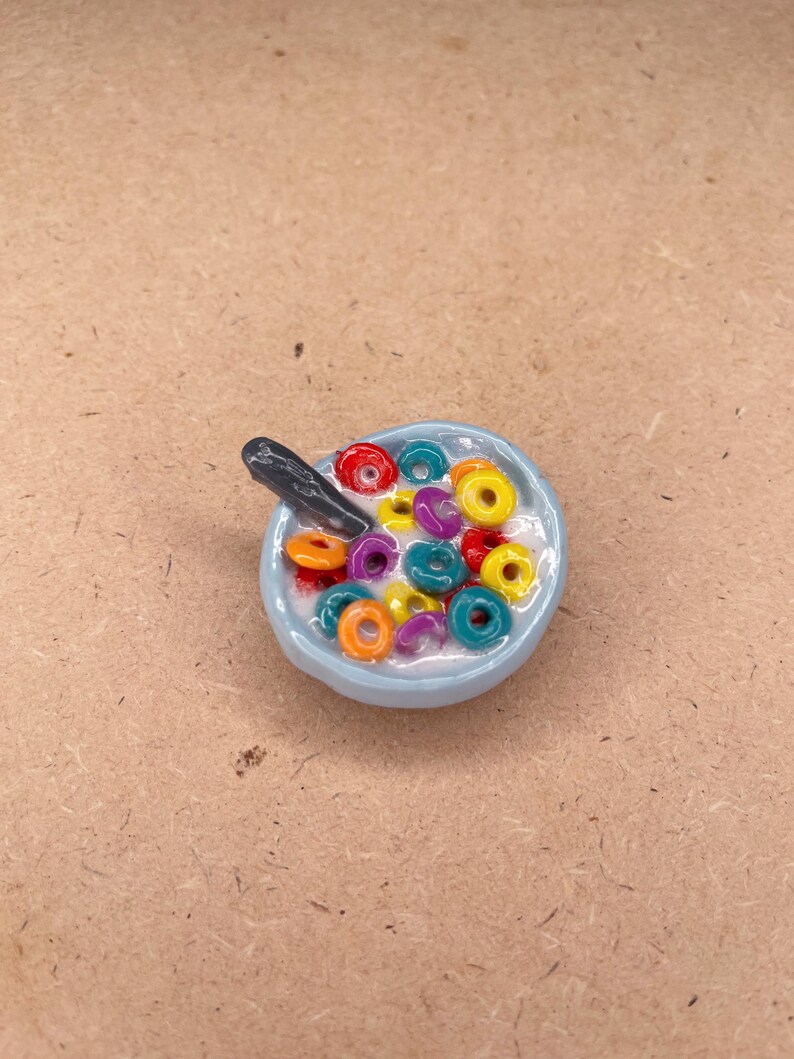 Mini Froot Loops Cereal Bowl – Polymer Clay Mini Food Magnet, Fake ...