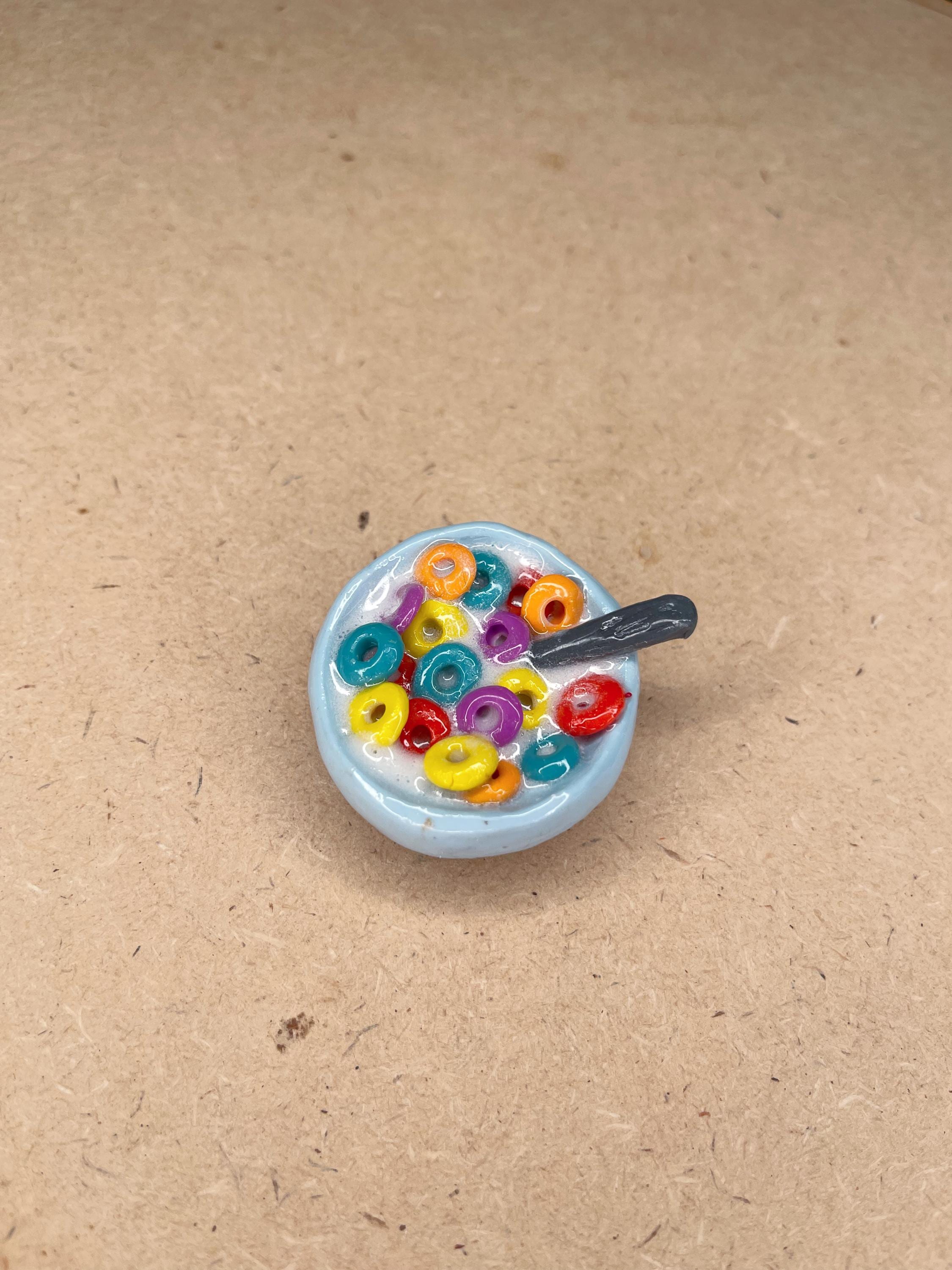 Mini Froot Loops Cereal Bowl – Polymer Clay Mini Food Magnet, Fake ...