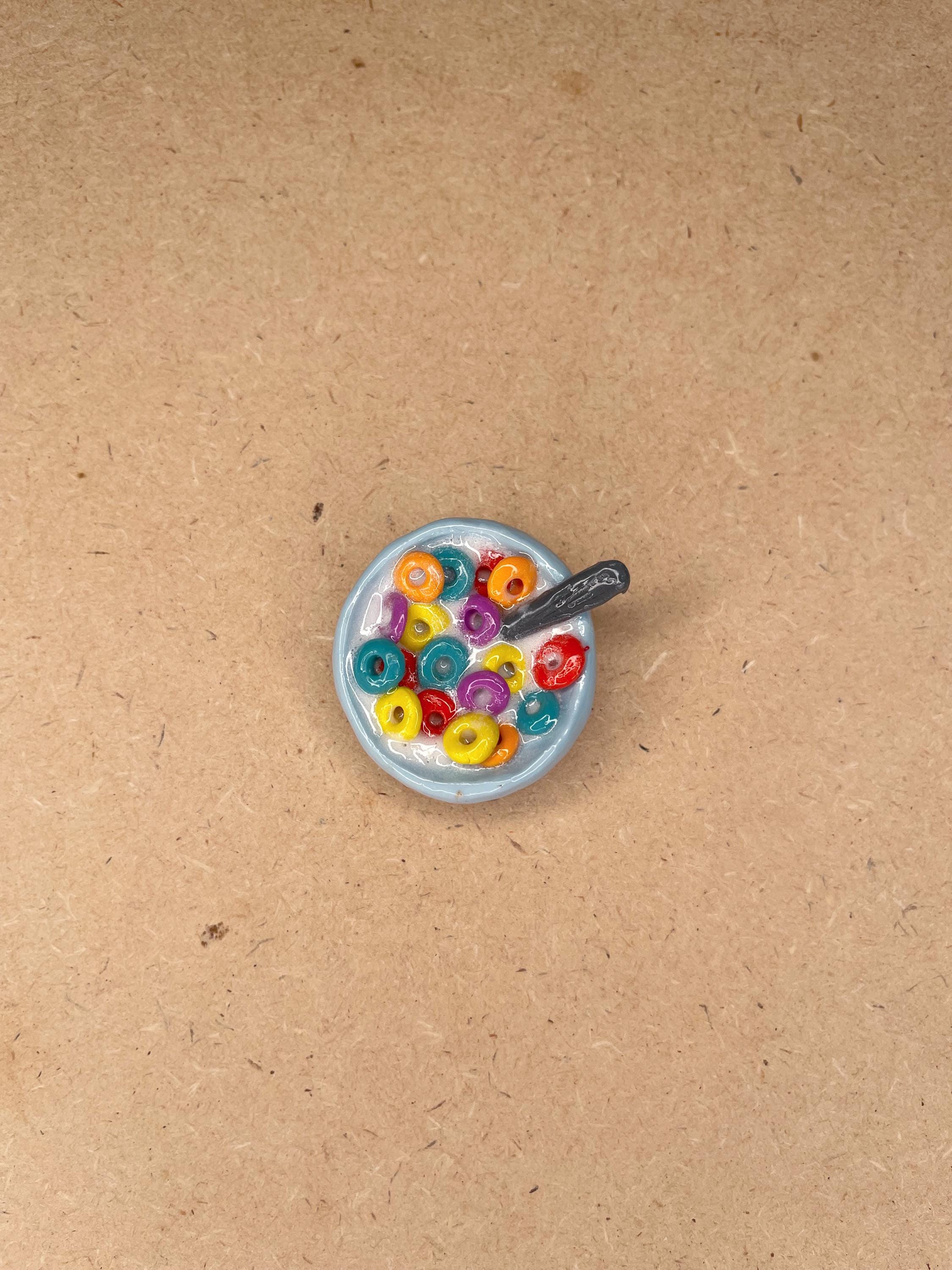 Mini Froot Loops Cereal Bowl – Polymer Clay Mini Food Magnet, Fake ...