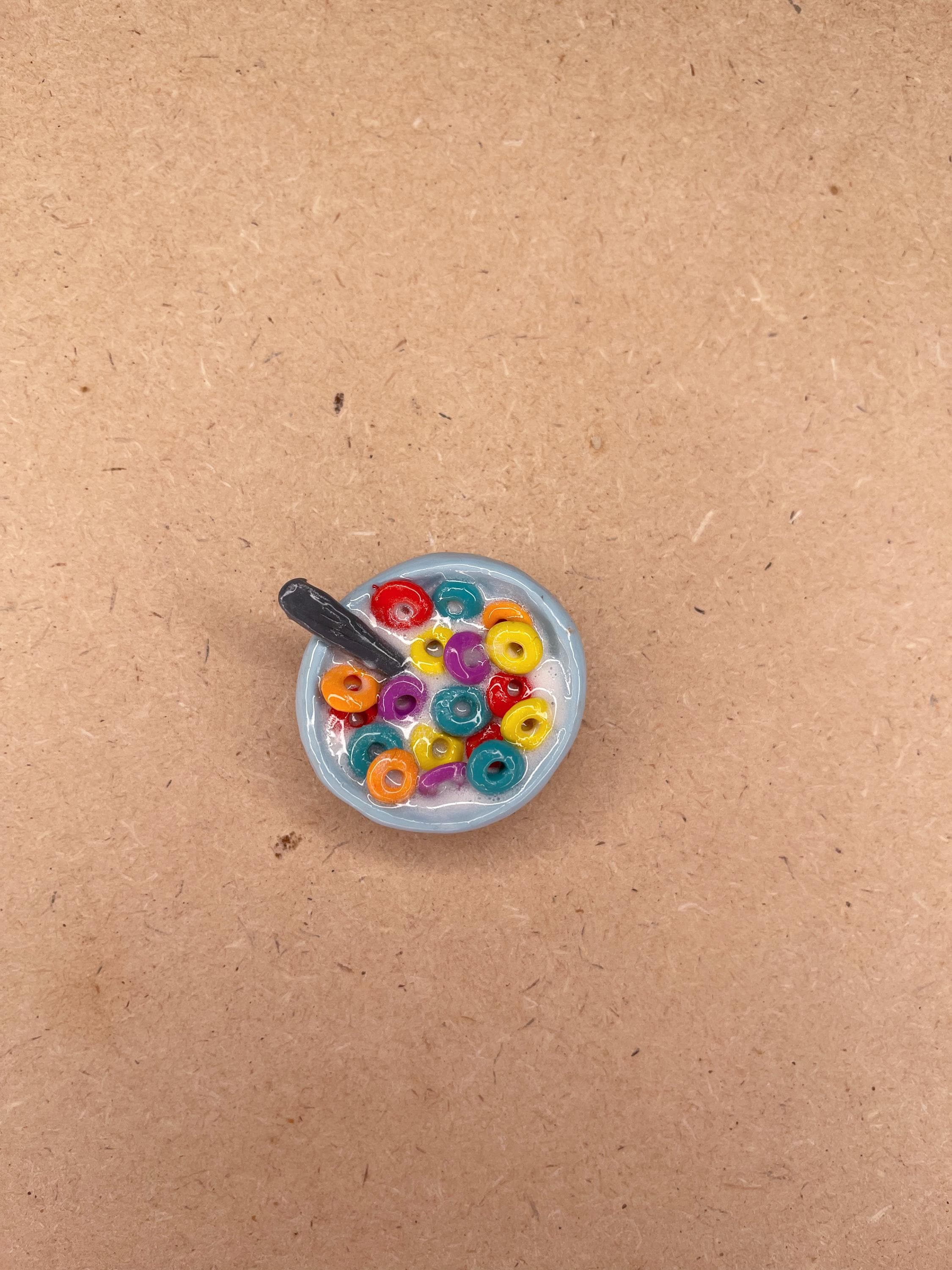 Mini Froot Loops Cereal Bowl – Polymer Clay Mini Food Magnet, Fake ...