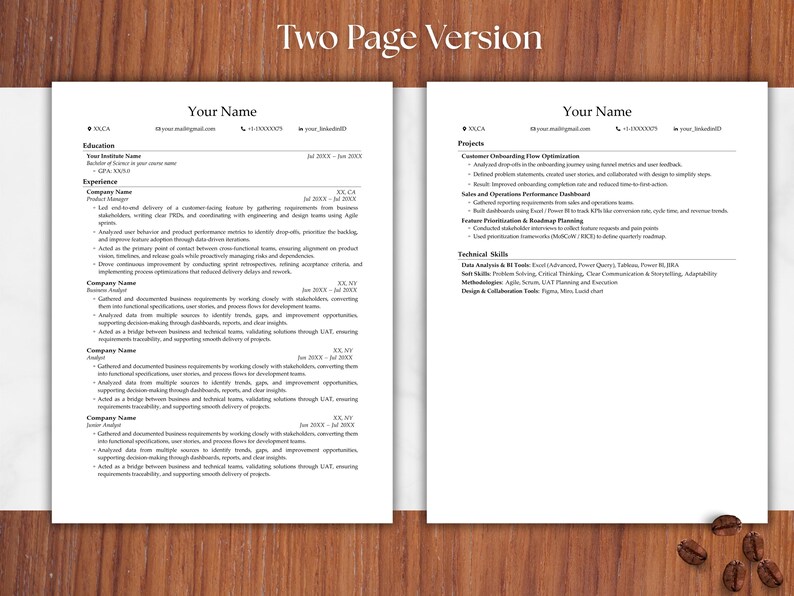 ATS Resume Template, Minimalist CV, Cover Letter (word, Docs, Pages ...