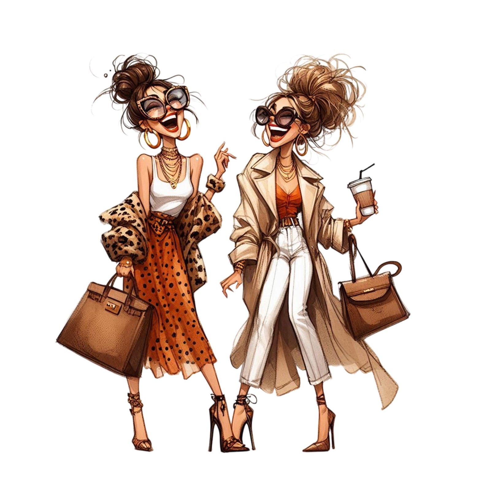 Fashion Girl Clipart – Modern Woman PNG, DIY Crafts (digital Download ...