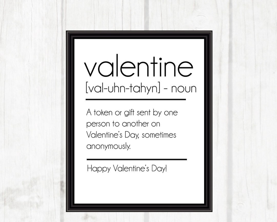 Valentine Definition Printable Valentine Printable Home Decor 8x10 ...