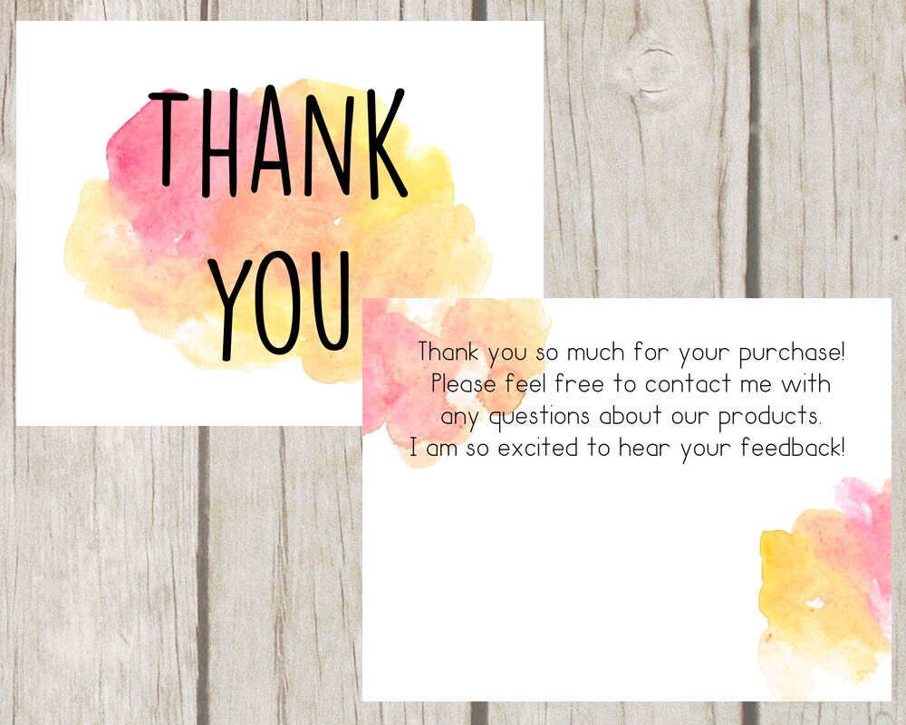 Thank You Cards | Thank You for Your Purchase Postcard | Marketing ...