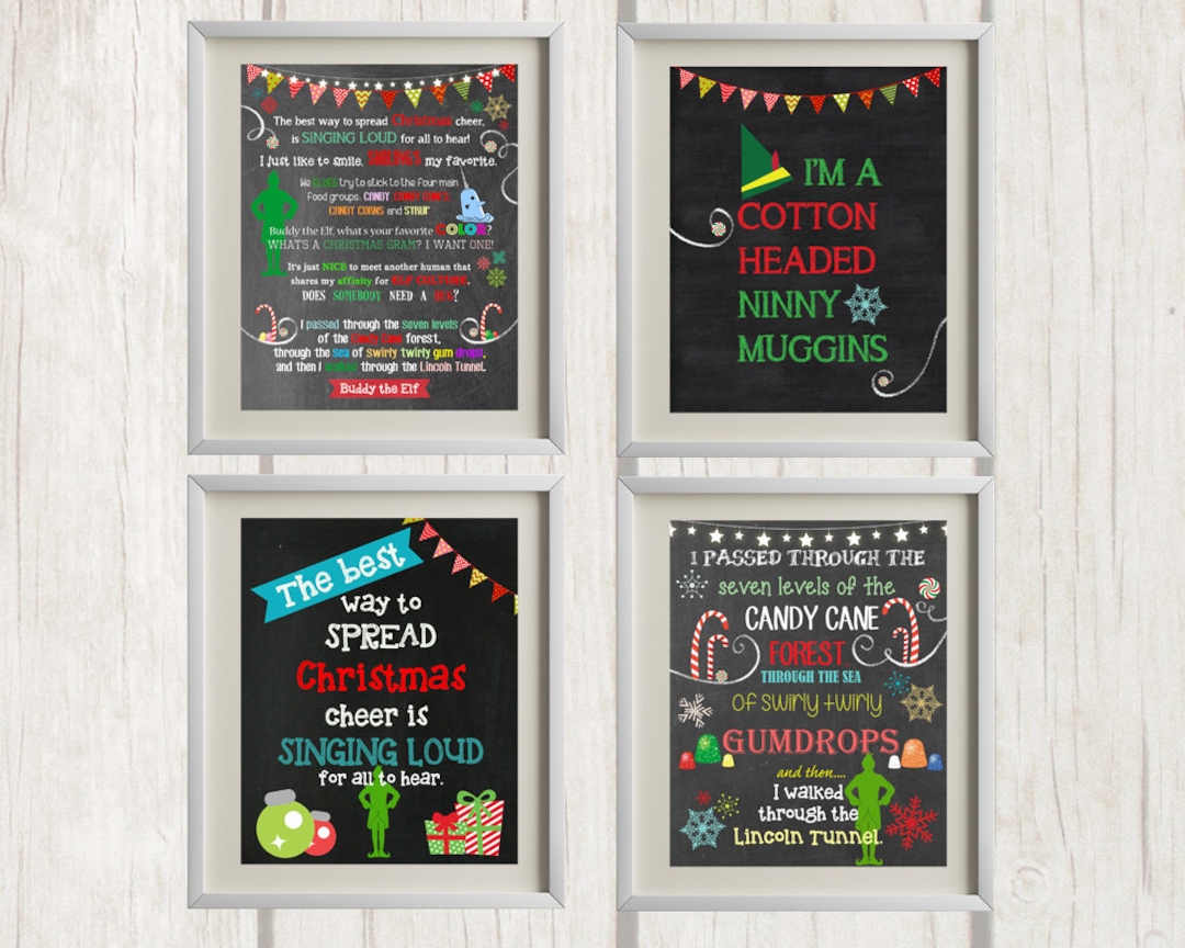 8x10 Buddy the Elf Christmas Printables - Set of 4 | Christmas Decor ...