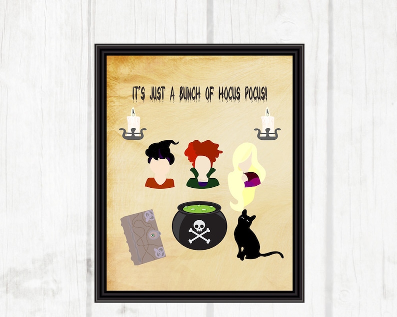 Hocus Pocus Printable Halloween Wall Art Halloween Decor Designed by ...