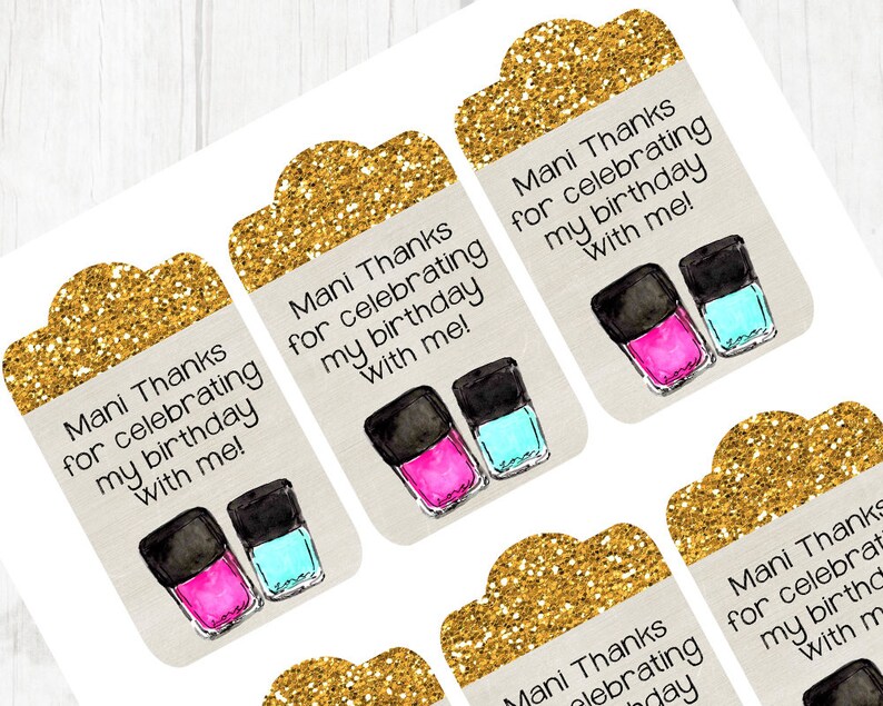 Mani Thanks Gift Tags Manicure Birthday Party Favor Tags - Etsy