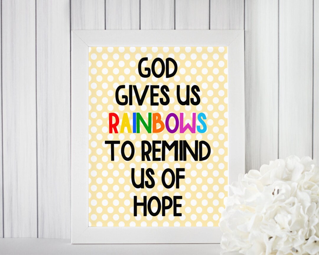 8x10 God Gives Us Rainbows | Rainbow Baby | Nursery Decor - INSTANT ...