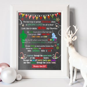 5x7 Buddy the Elf Printables - Set of 6 | Christmas Decor - INSTANT ...