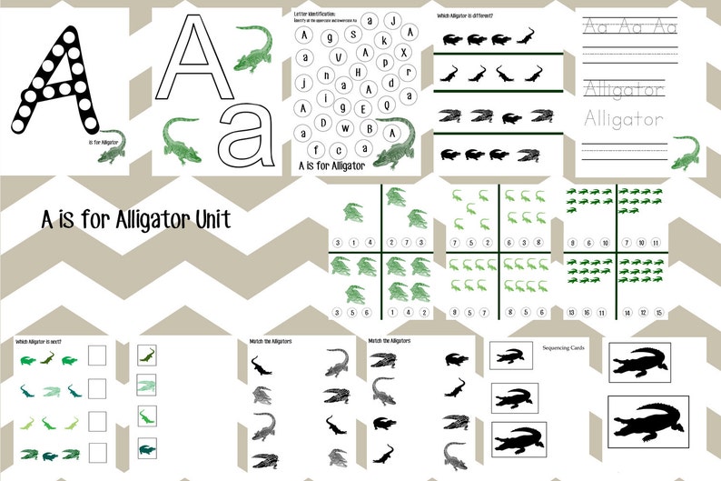 A is for Alligator Unit - Etsy