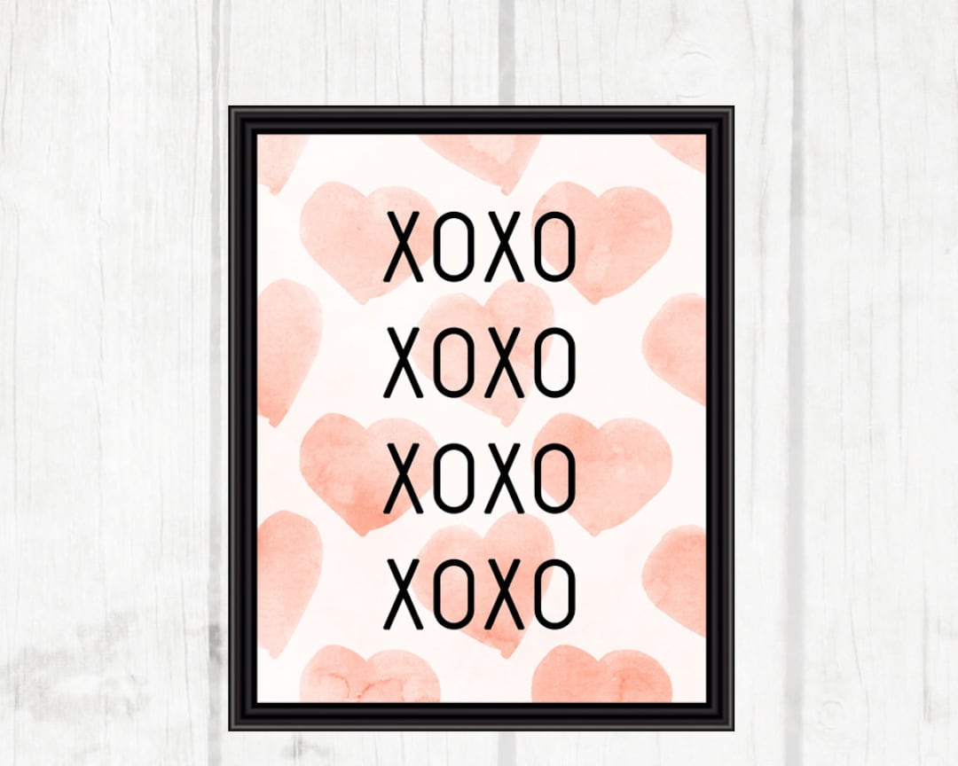 XOXO Printable Love Printable Valentine Decor 8x10 INSTANT DOWNLOAD - Etsy