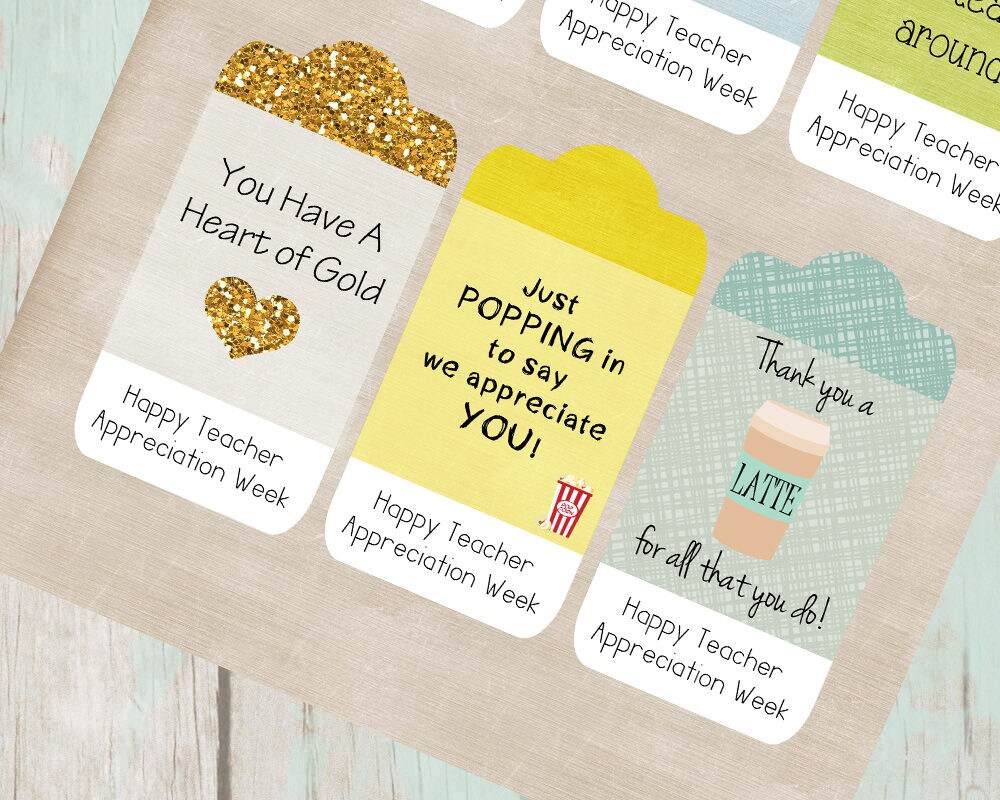 Teacher Appreciation Gift Tags INSTANT DOWNLOAD - Etsy