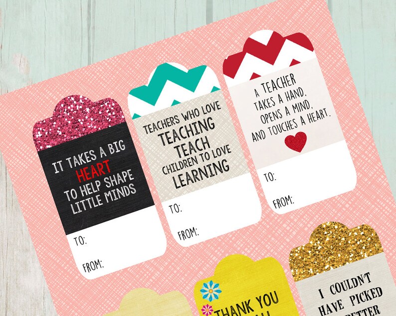 Teacher Appreciation Gift Tags INSTANT DOWNLOAD - Etsy