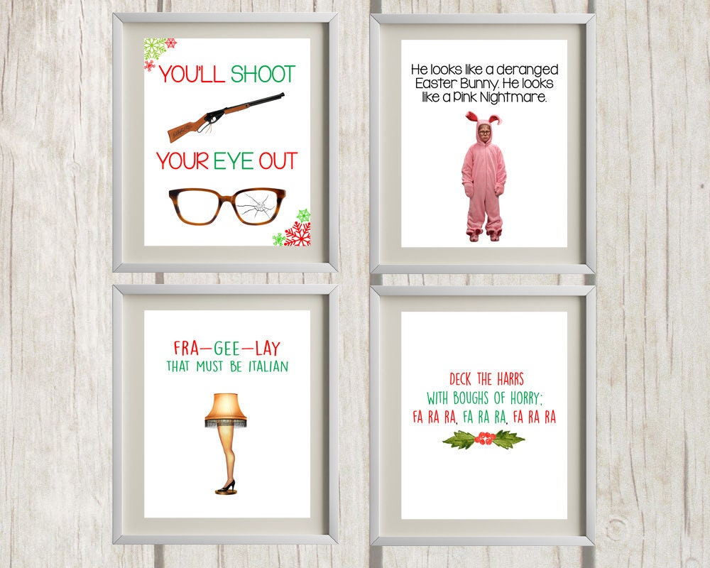 Christmas Story Set of 4 Printables | Christmas Decor | Movie Quotes ...