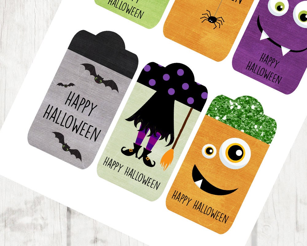 Halloween Party Tags Party Favor Gift Tags INSTANT - Etsy