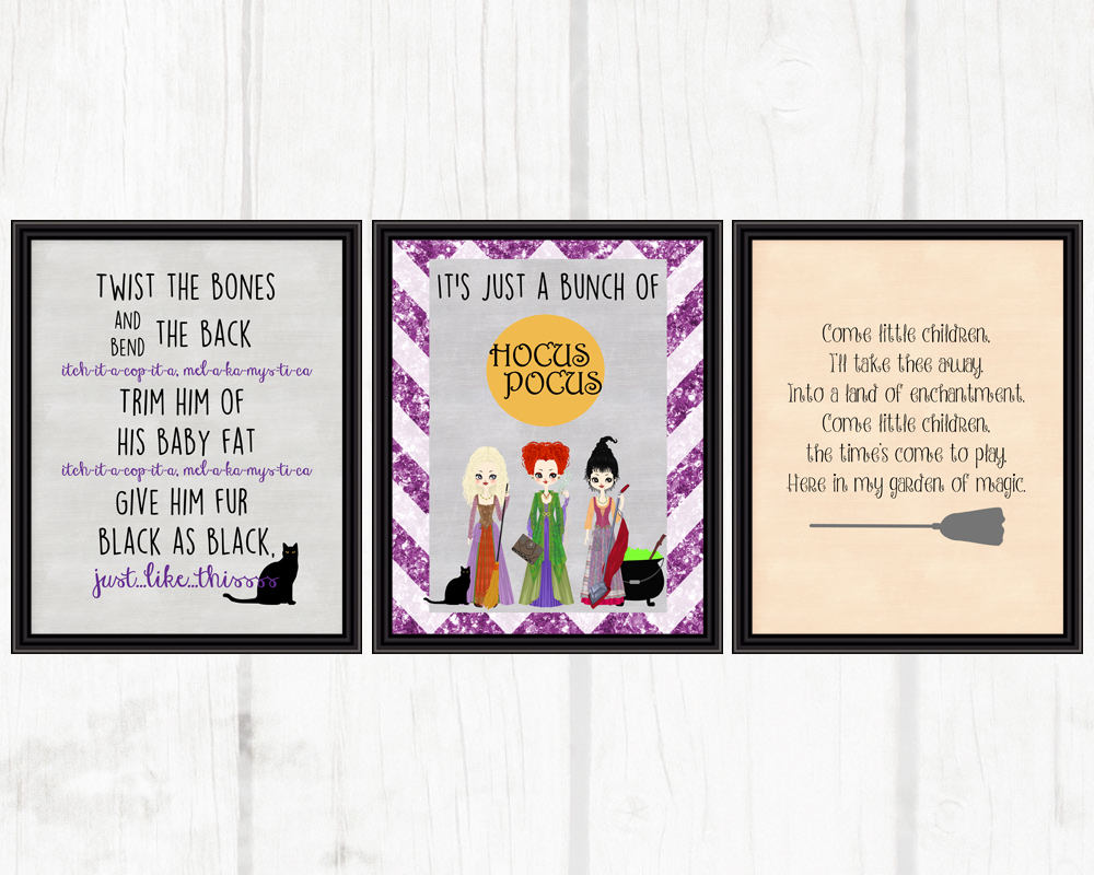 8x10 Hocus Pocus Printables Set of 3 Halloween Decor - Etsy