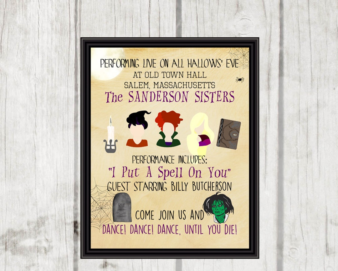 Sanderson Sisters Concert Poster | Hocus Pocus | Hocus Pocus Printable ...